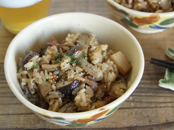 Rice seasoned and cooked with mushrooms | KIRIN RECIPE NOTE | Kirin